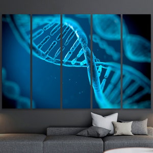DNA Canvas Molecule Decor DNA Art Abstraction Print Biology Art Genetic ...
