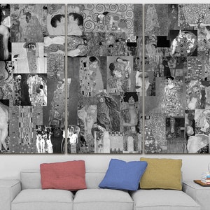 Collage Klimt Canvas Persistence of Memory Decor Surrealism Art ...