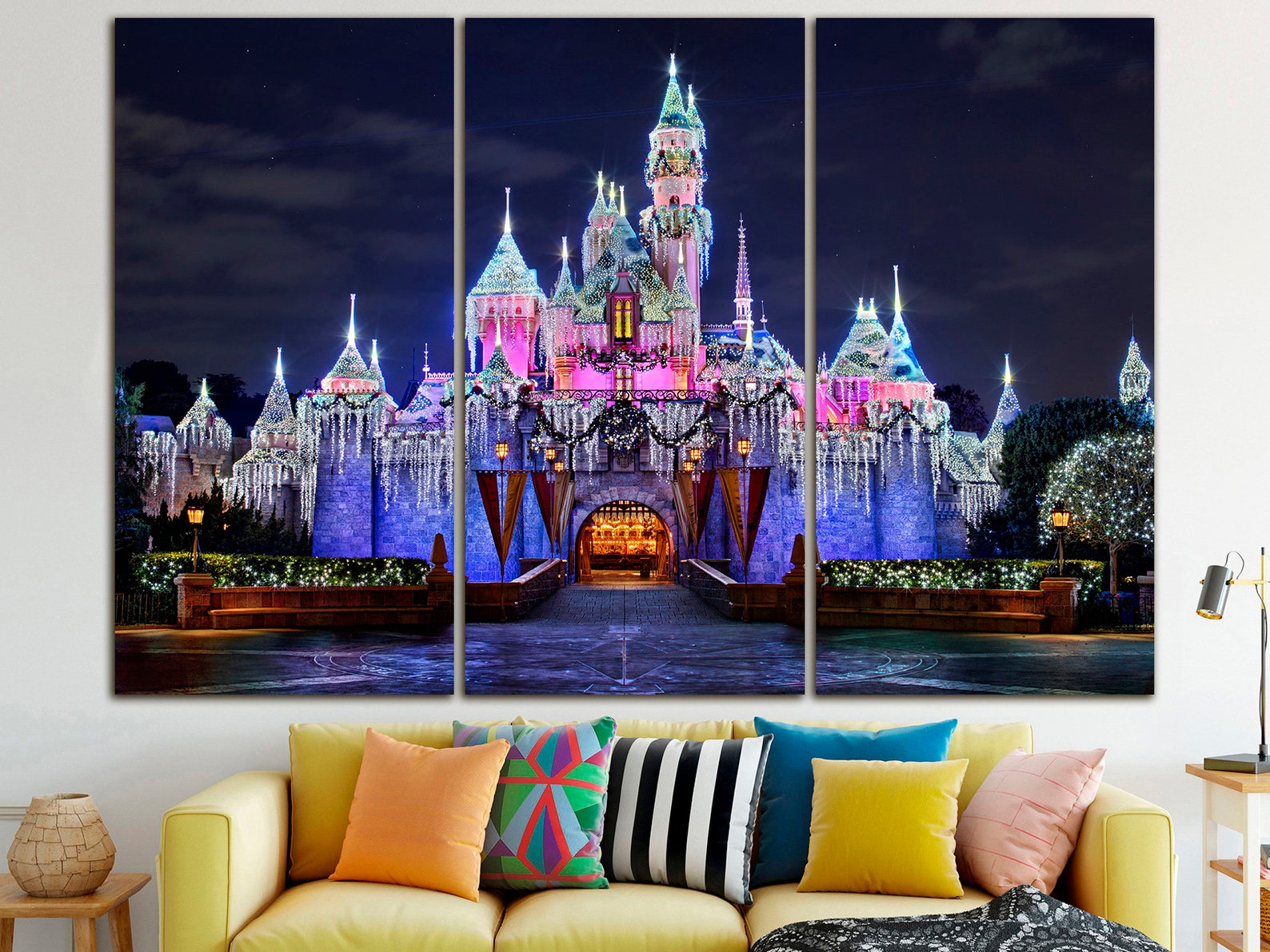 Princess Castle Canvas Kids Castle Decor Kids Room Art Nursery - Etsy