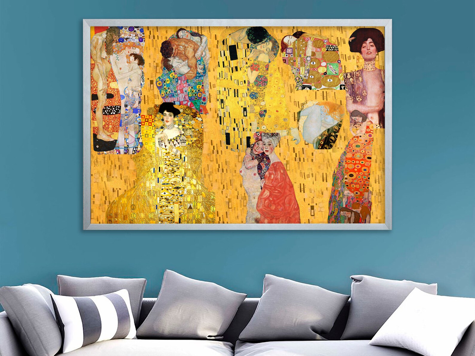 Collage Klimt Canvas Persistence of Memory Decor Surrealism | Etsy