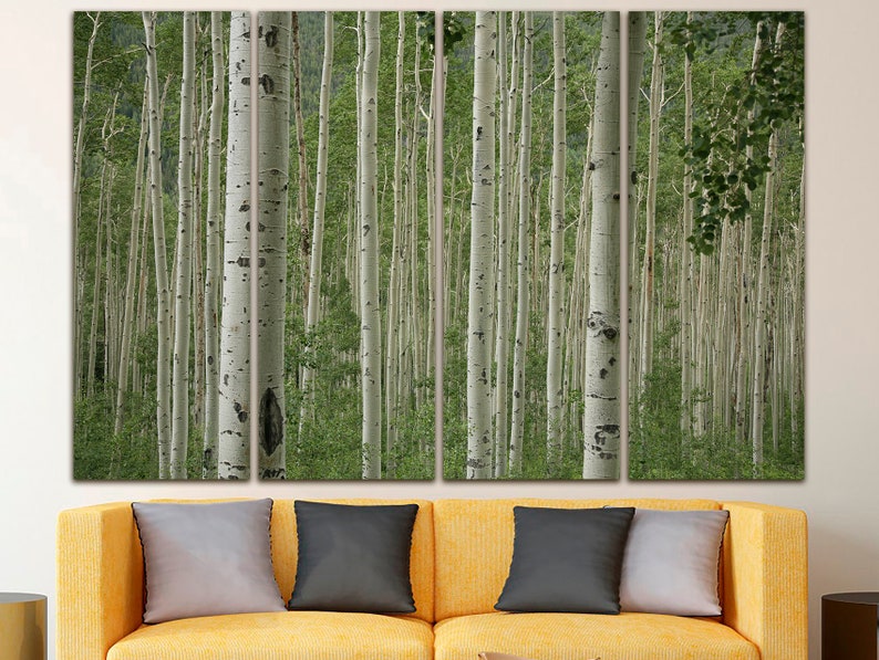 Birch Tree Canvas Woodland Decor Birch Tree Art Cosplay Print - Etsy