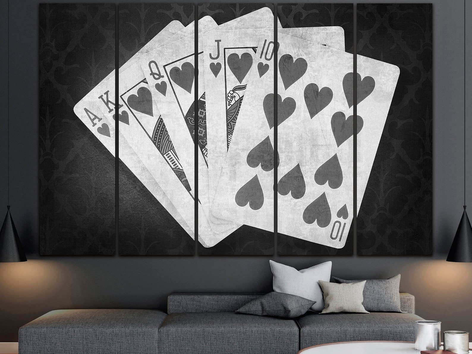 Poker Playing Card Canvas Las Vegas Decor Poker Art Casino | Etsy
