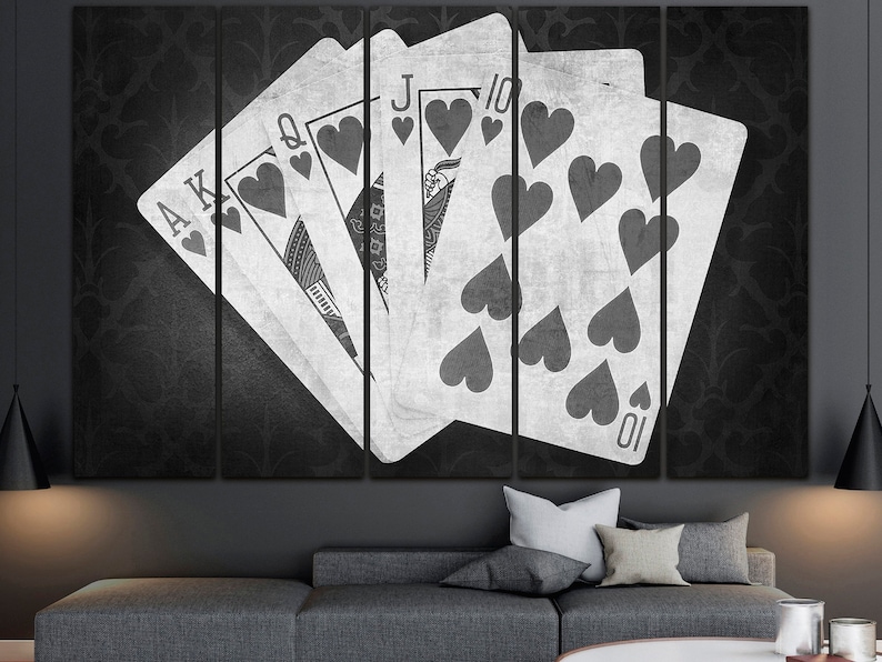 Poker Playing Card Canvas Las Vegas Decor Poker Art Casino | Etsy