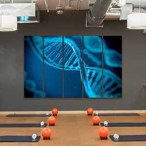 DNA Canvas Molecule Decor DNA Art Abstraction Print Biology Art Genetic ...