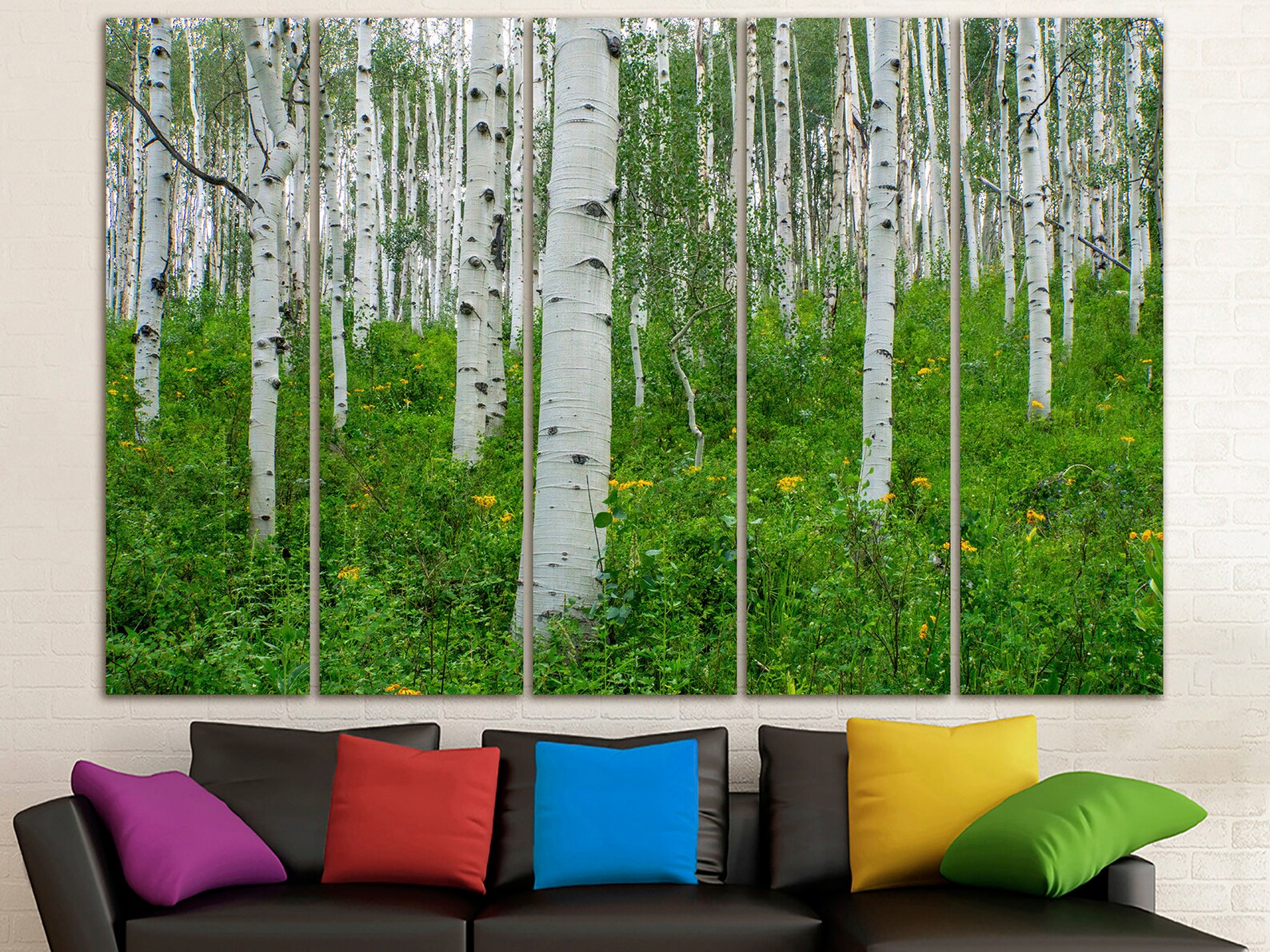Birch tree canvas Woodland decor Aspen tree art Birch grove | Etsy