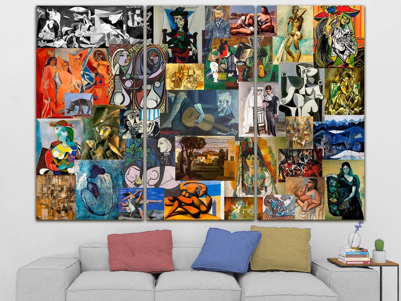 Collage Pablo Picasso Canvas Guernica Decor Cubism Wall Art - Etsy