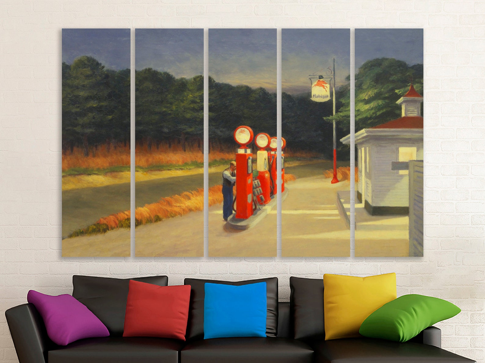 Edward Hopper Canvas Gas 1940 Decor Abstractionism Art Reproduction ...