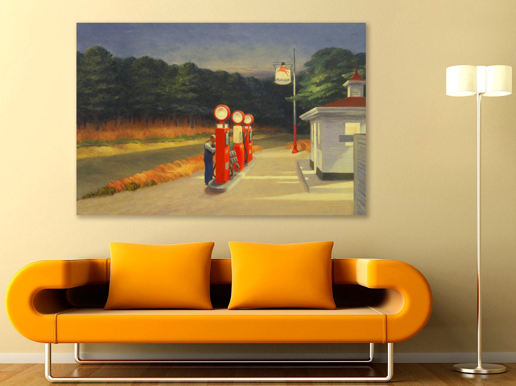 Edward Hopper Canvas Gas 1940 Decor Abstractionism Art Reproduction ...