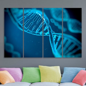 DNA Canvas Molecule Decor DNA Art Abstraction Print Biology Art Genetic ...