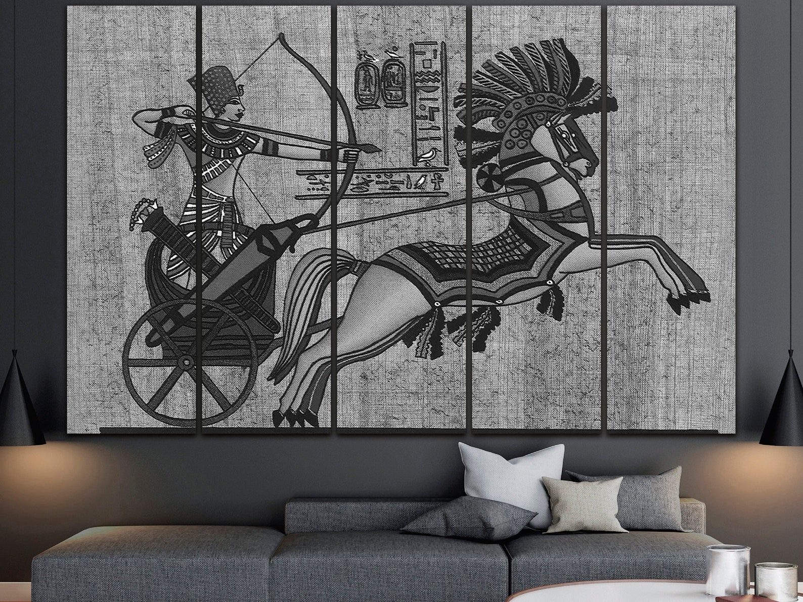 Egyptian Chariot Canvas Pharaoh Decor Mythology Art Egyptian - Etsy