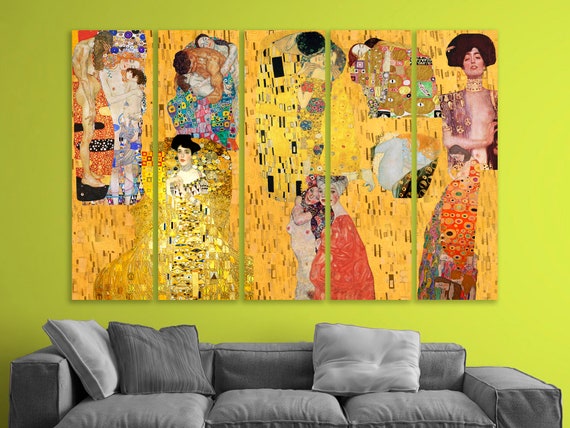 Collage Klimt Canvas Persistence of Memory Decor Surrealism | Etsy