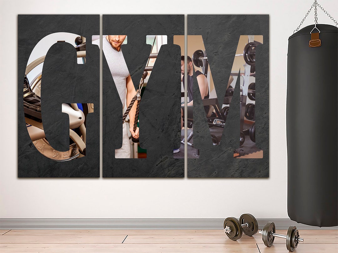 GYM Canvas Sport Motivation Home Gym Decor Crossfit Inspiration Men ...