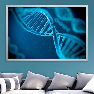 DNA Canvas Molecule Decor DNA Art Abstraction Print Biology Art Genetic ...