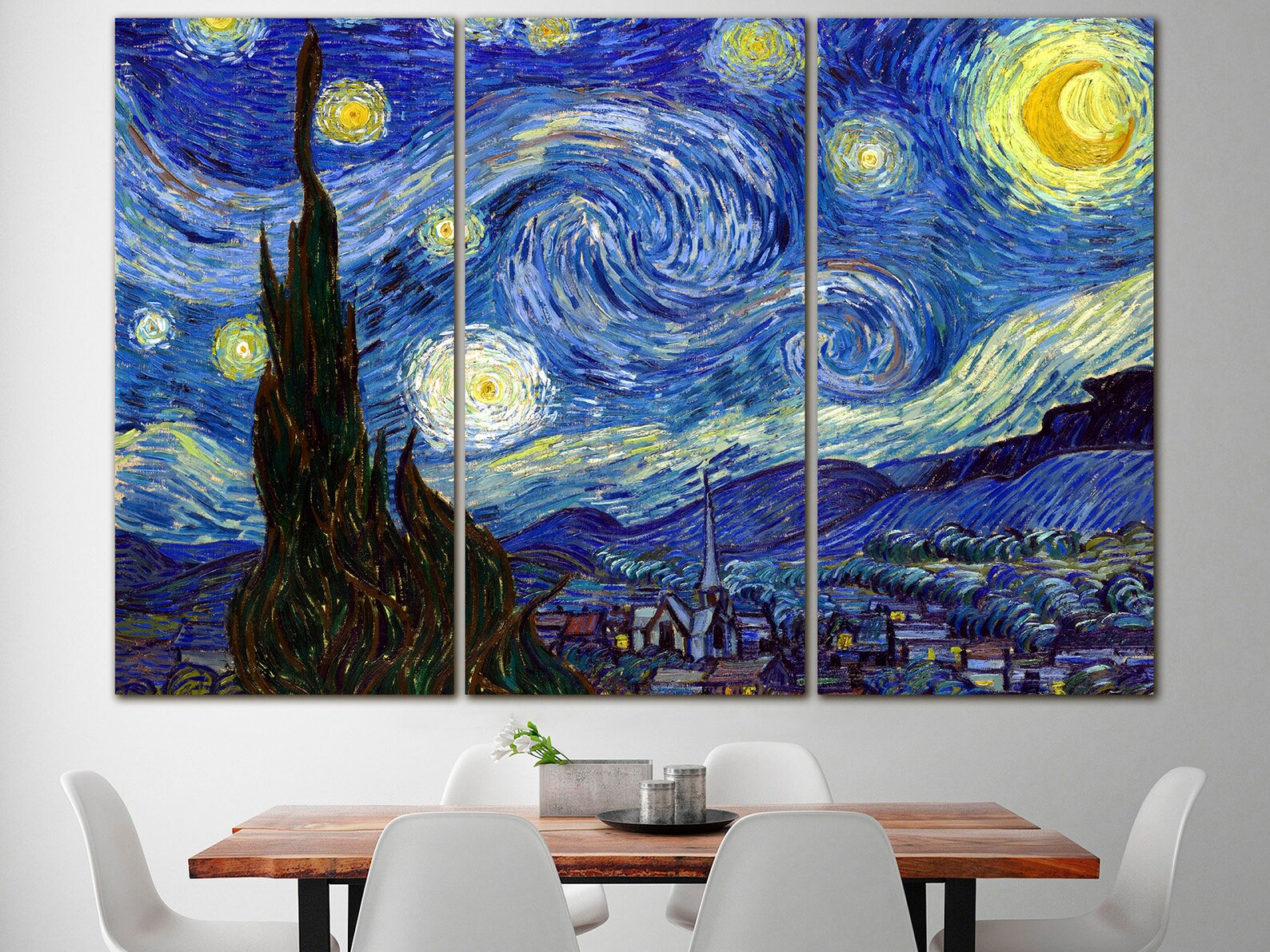 Starry Night Canvas Vincent Van Gogh Decor Netherlands Wall - Etsy