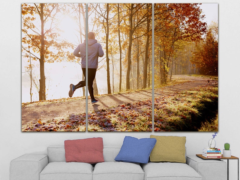 Runner Canvas Sports Decor Motivation Art Running Man Print Sports Room ...