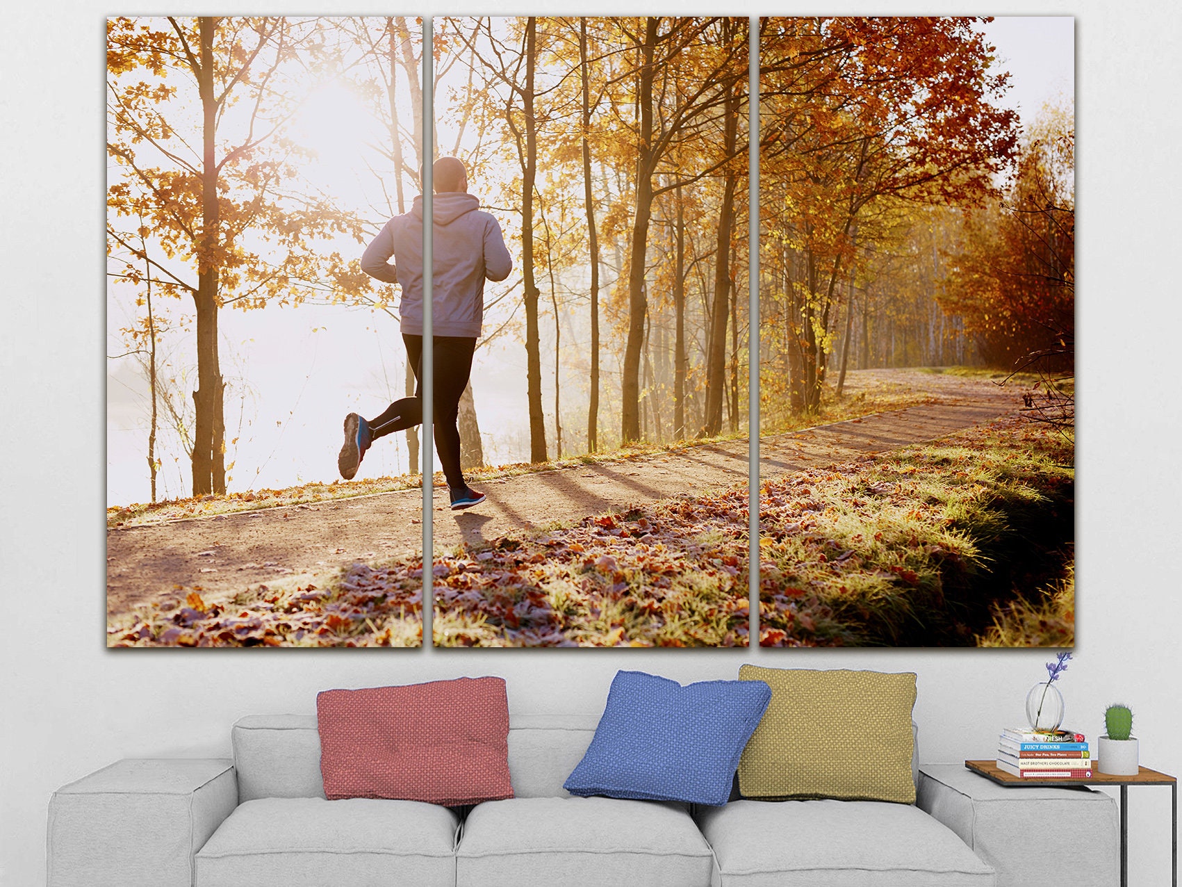 Runner Canvas Sports Decor Motivation Art Running Man Print Sports Room ...