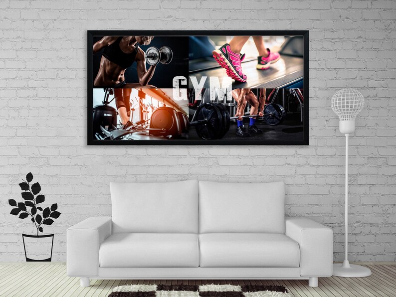 Sports Collage Canvas Gym Decor Workout Inspiration Home Gym Decor ...