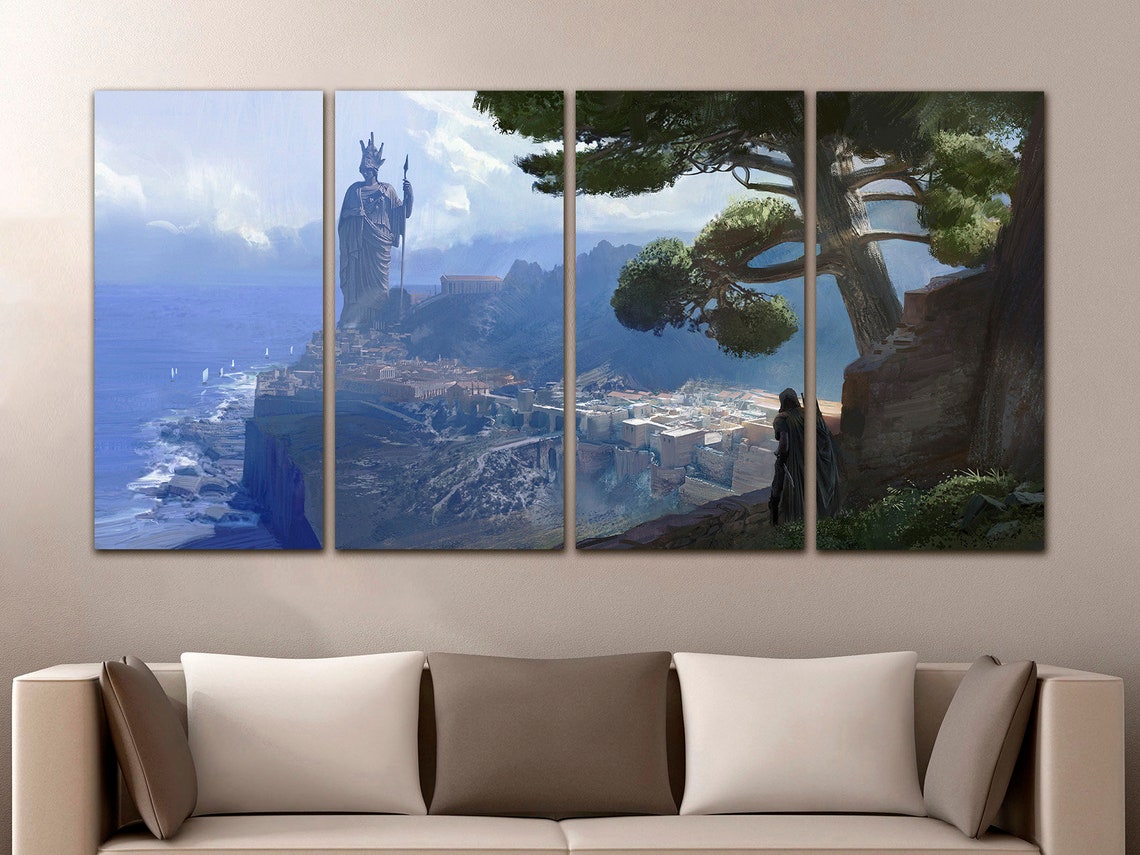 Athena Canvas Olympian Goddess Decor Mythology Art Greek Print - Etsy