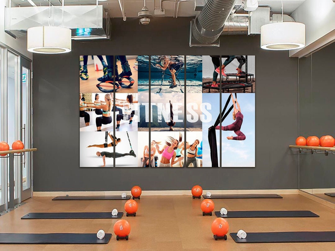 Sports Collage Canvas Gym Decor Workout Inspiration Home Gym Decor ...
