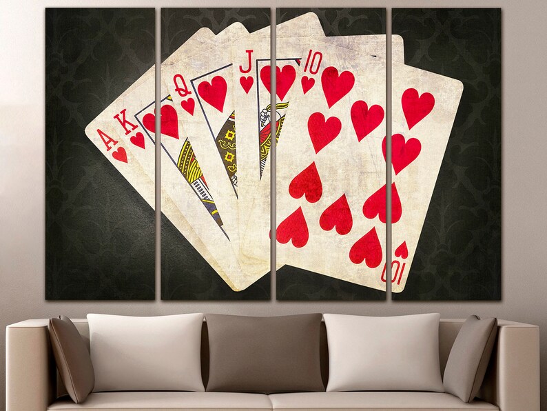 Poker Playing Card Canvas Las Vegas Decor Poker Art Casino | Etsy