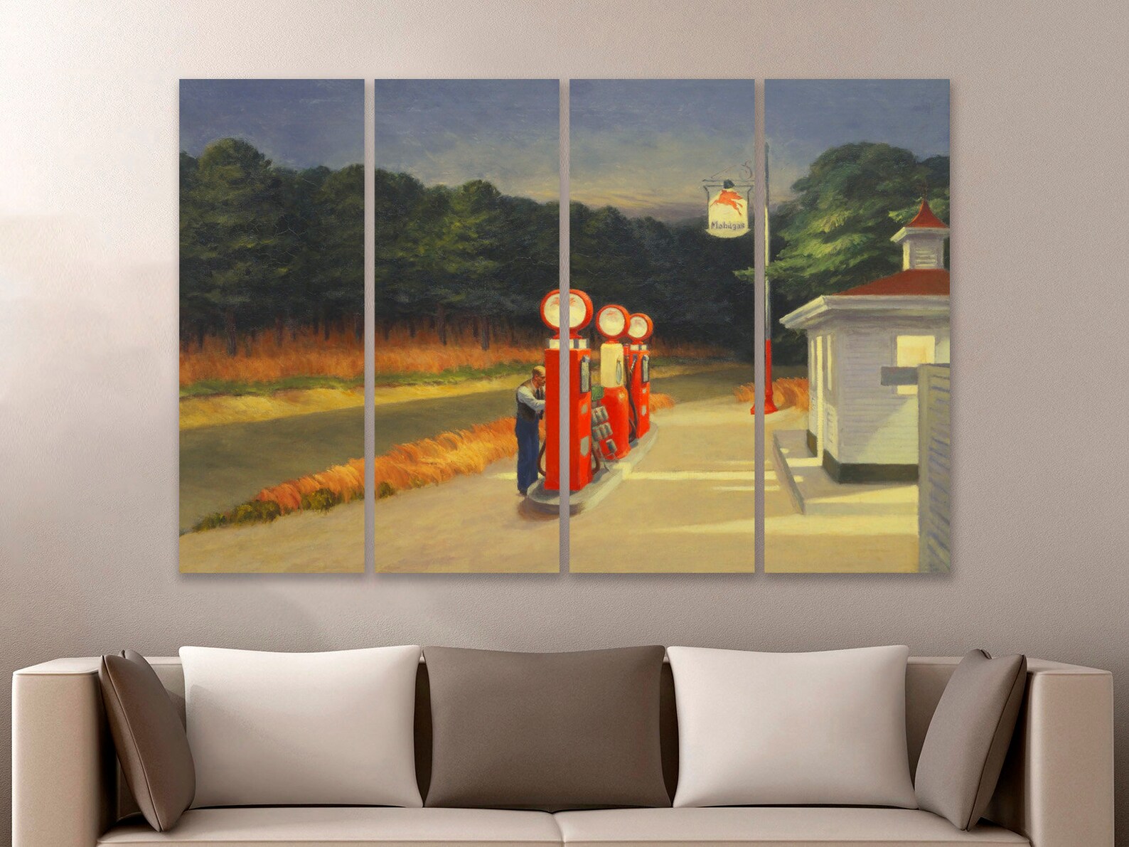 Edward Hopper Canvas Gas 1940 Decor Abstractionism Art Reproduction ...
