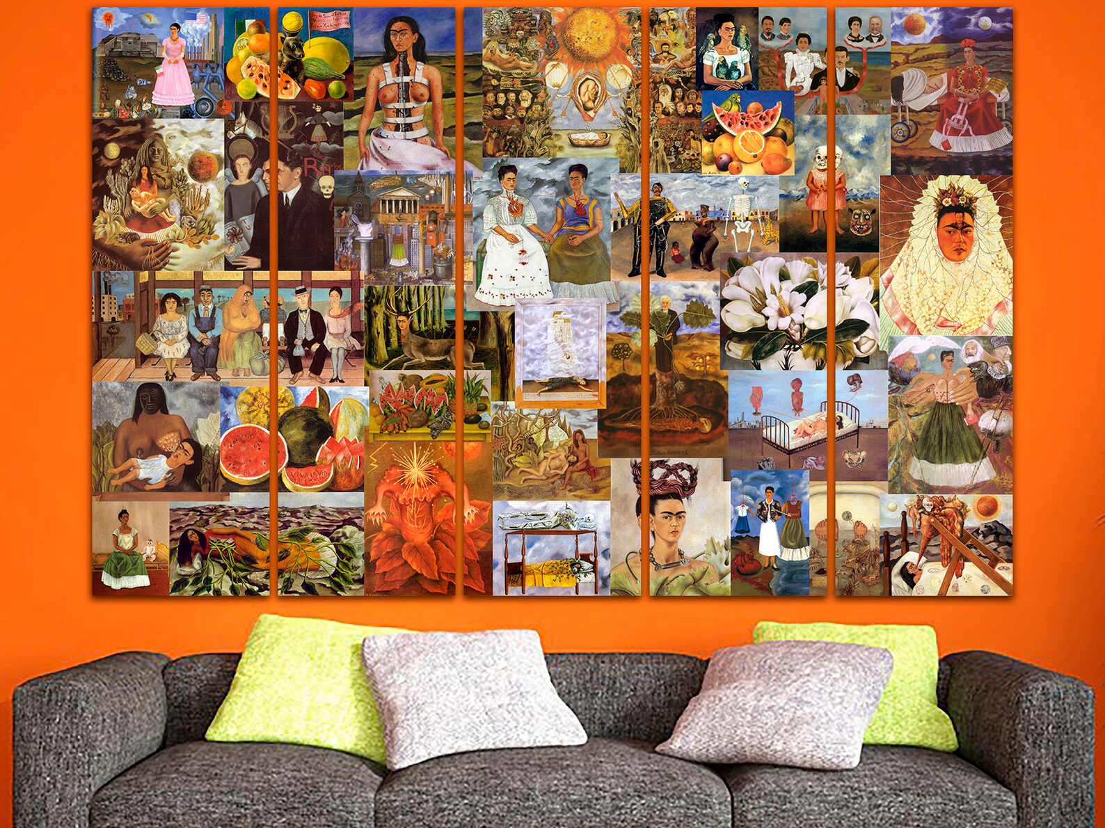 Collage Frida Kahlo Canvas Kahlo Portrait Decor Surrealism Art | Etsy