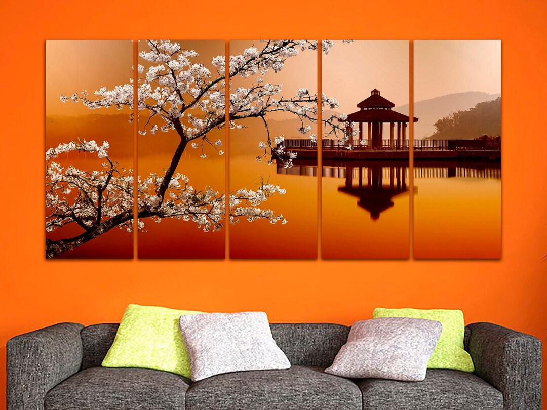 Sakura Canvas Cherry Blossom Decor Asian Art Cherry Print Watercolor ...