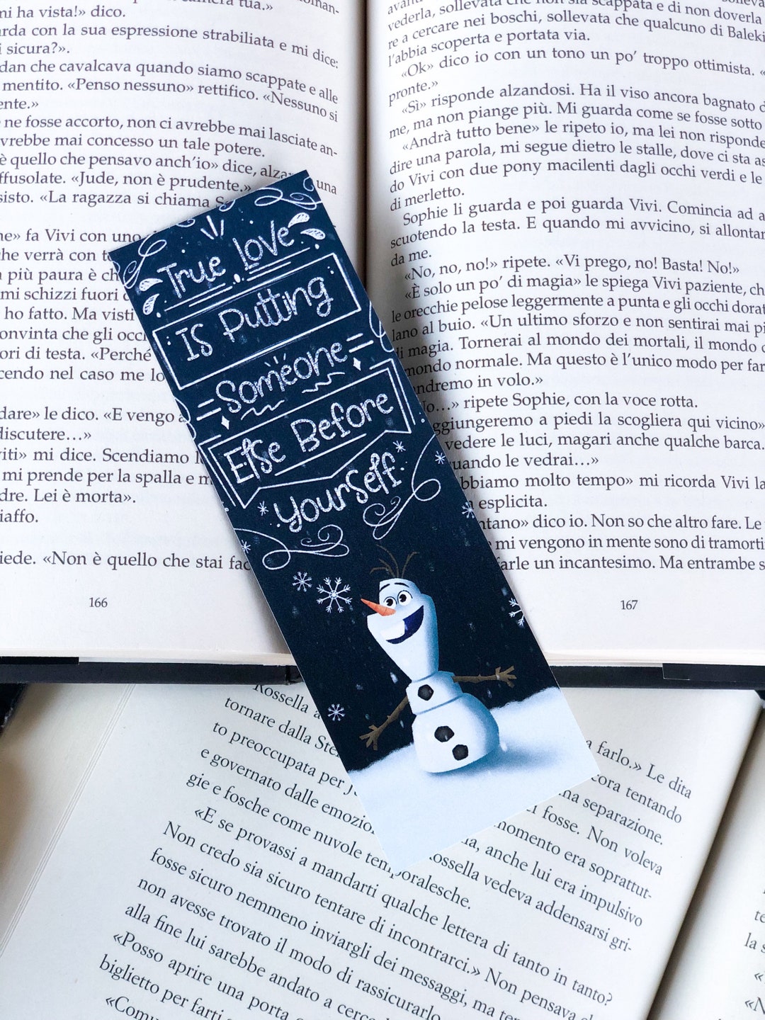 Olaf Frozen Elsa Anna Bookish fandom fanart Friend Bookmark - Etsy Italia