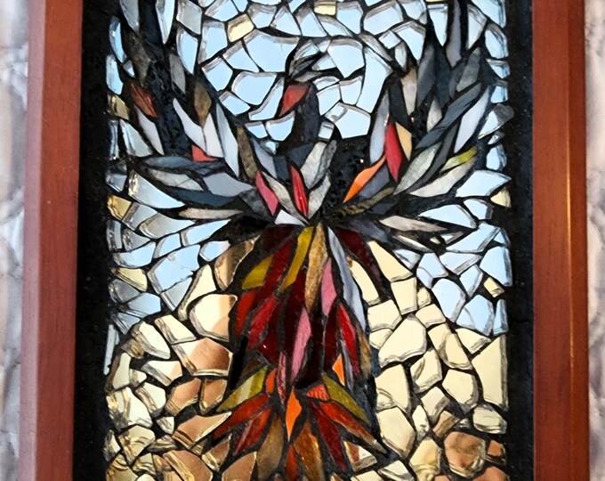 Phoenix Stained Glass on Glass Mosaic - Etsy