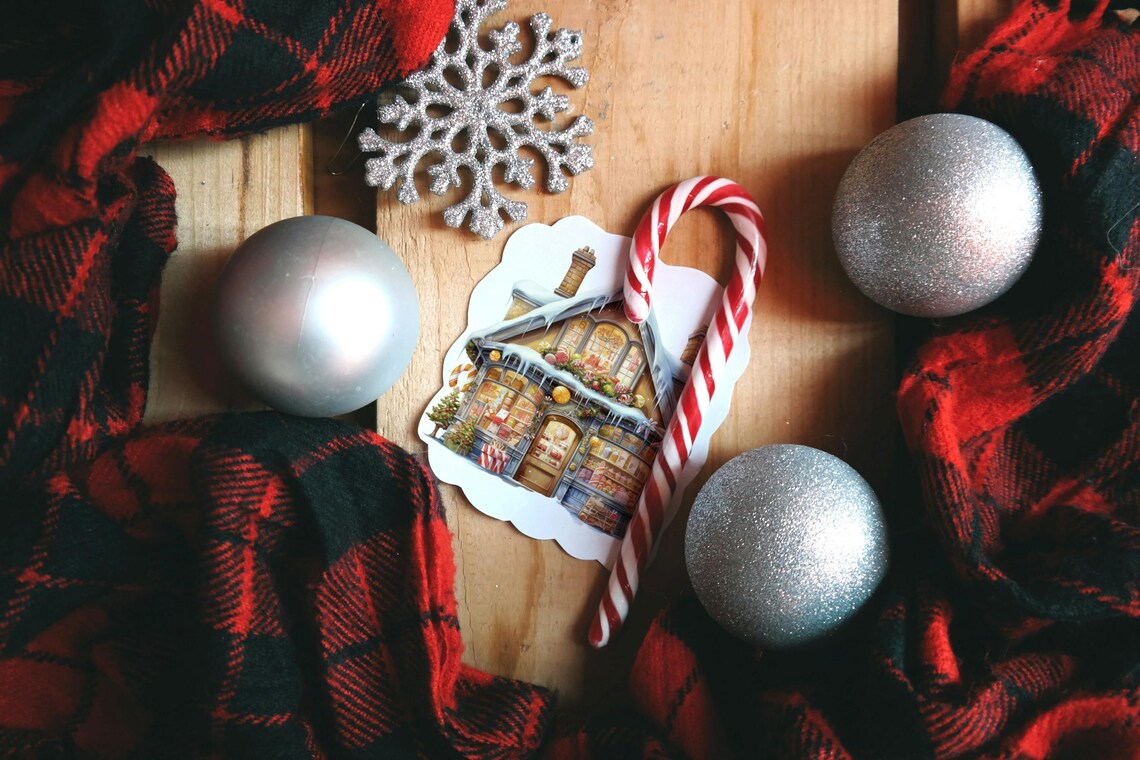Snowy Christmas Storefront, Vintage Shop Window Display, Junk Journal ...