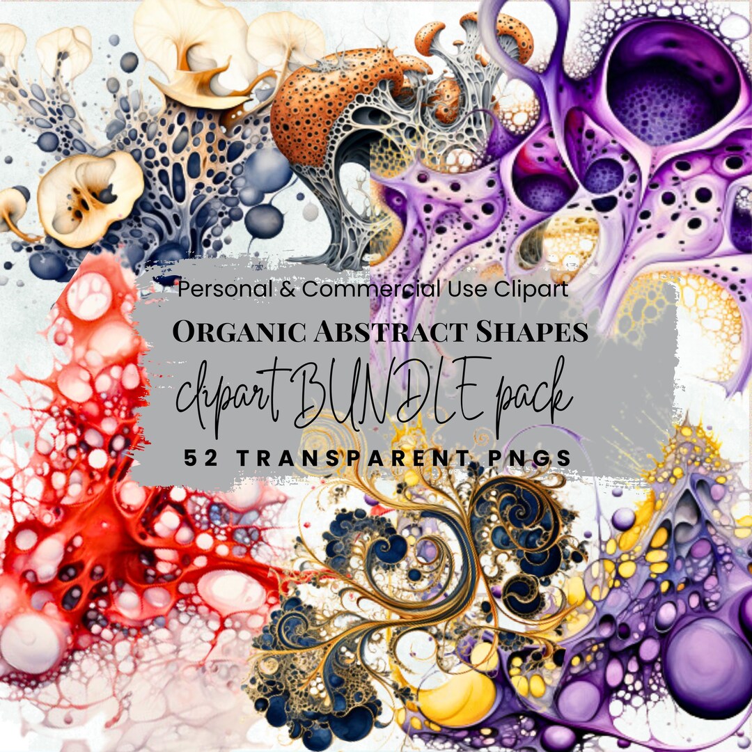 Abstract Organic Shapes Clipart | Surreal PNG Art (digital Download) - Etsy