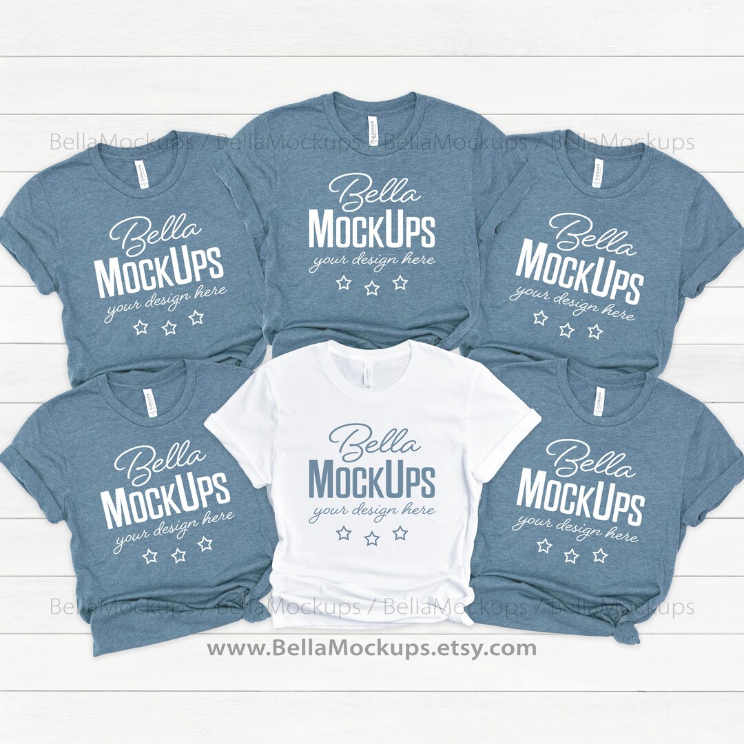 Group Tshirt Mock up / 6 Tshirts Mockup / Multiple Tshirts Mockup ...