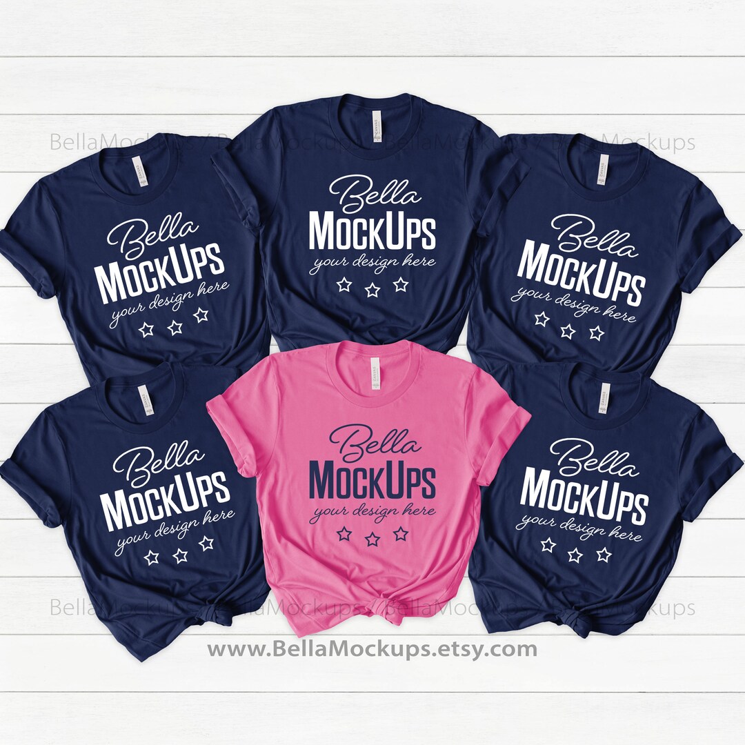 Group Tshirt Mock up / 6 Tshirts Mockup / Multiple Tshirts Mockup ...