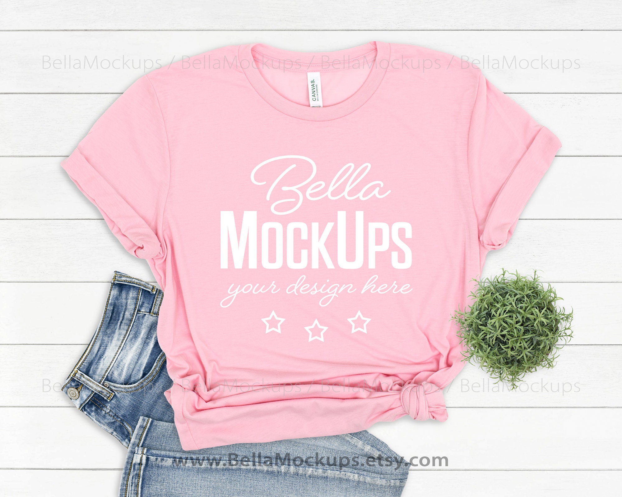 Bella Canvas Pink Triblend Mockup / BC 3413 camiseta rosa | Etsy