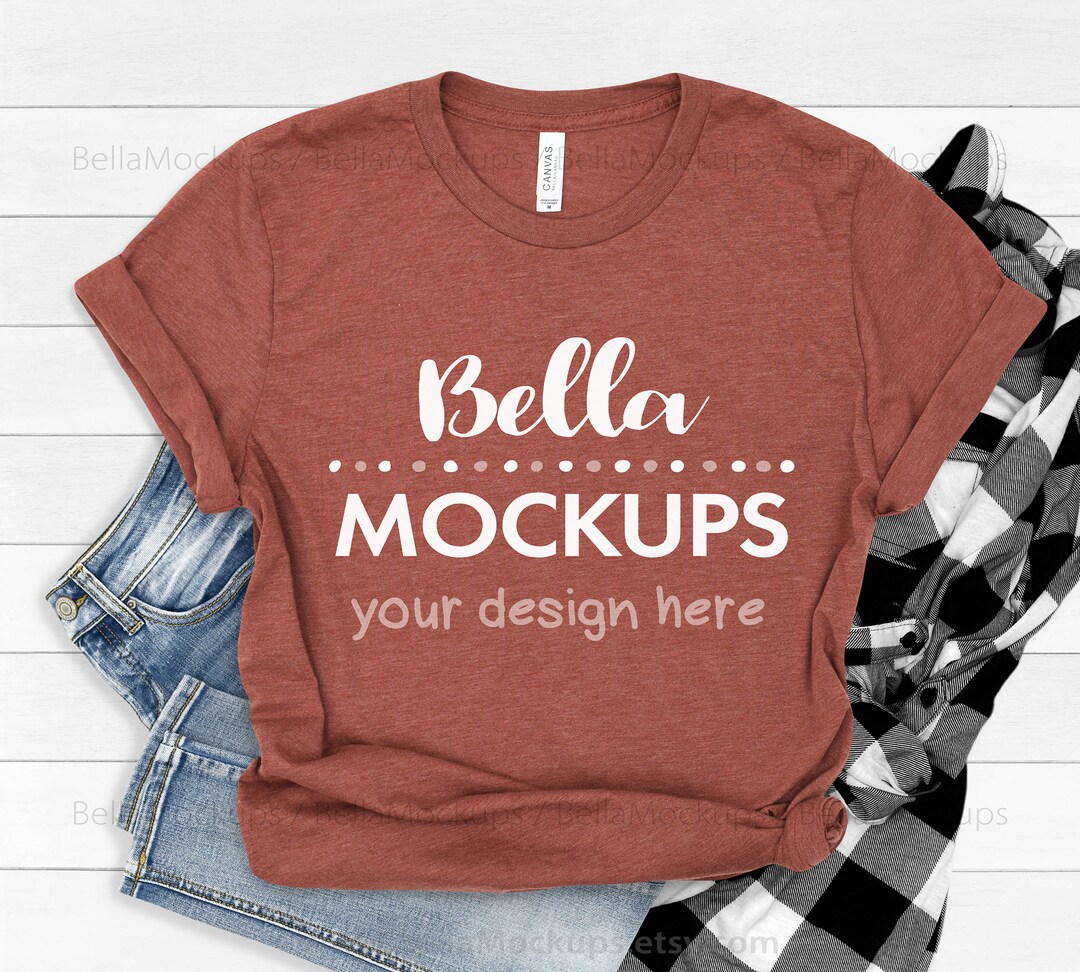 Heather Clay Mockup / Bella Canvas 3001 Tshirt Mockup / - Etsy