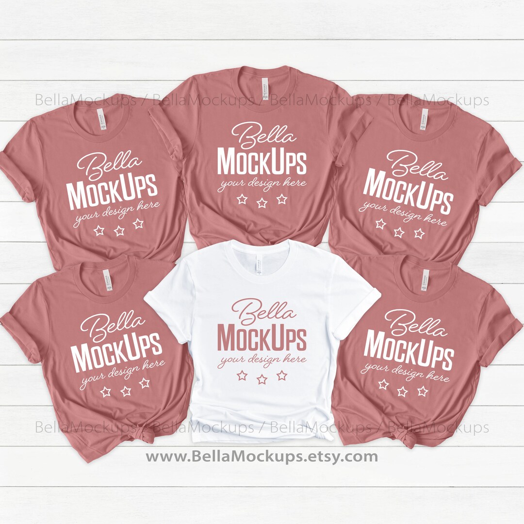 Group Tshirt Mock up / 6 Tshirts Mockup / Multiple Tshirts Mockup ...