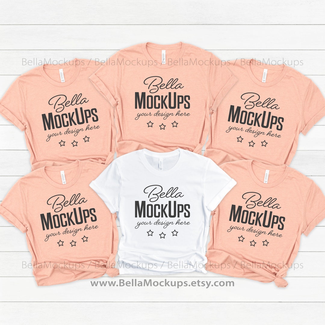 Bridal Party Tshirt Mock up / Group Tshirts Mockup / Multiple Tshirts ...