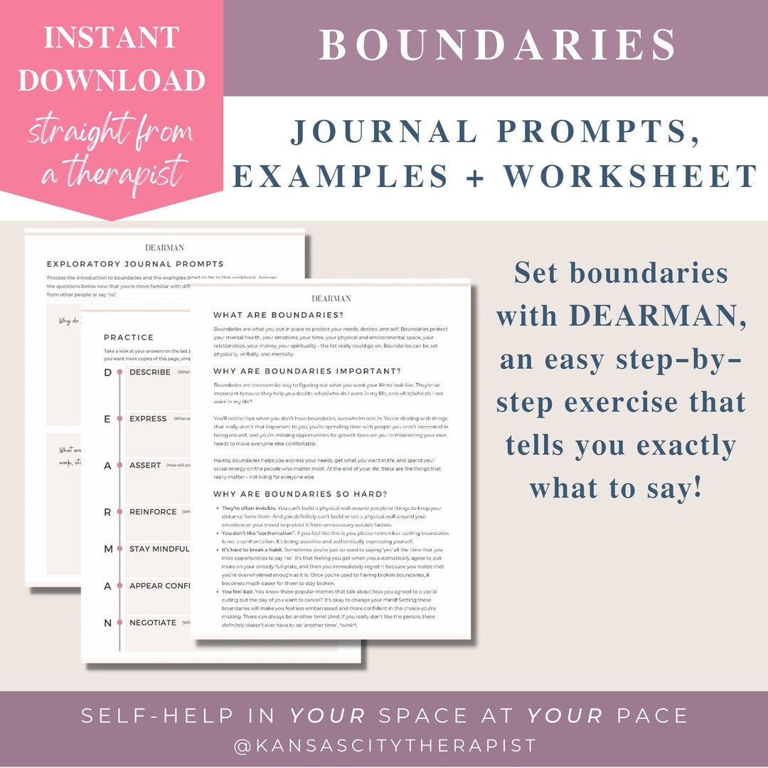 How to Set Boundaries Workbook Boundaries Worksheet Boundaries Sound Like Boundaries for ...