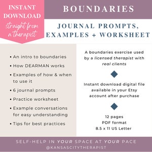 How to Set Boundaries Workbook Boundaries Worksheet Boundaries Sound Like Boundaries for ...