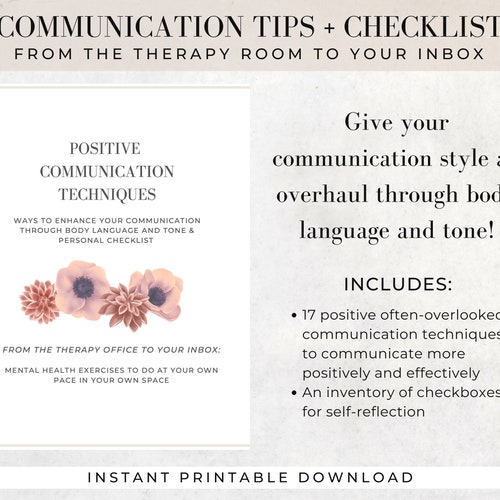 Positive Communication Techniques Checklist - Etsy