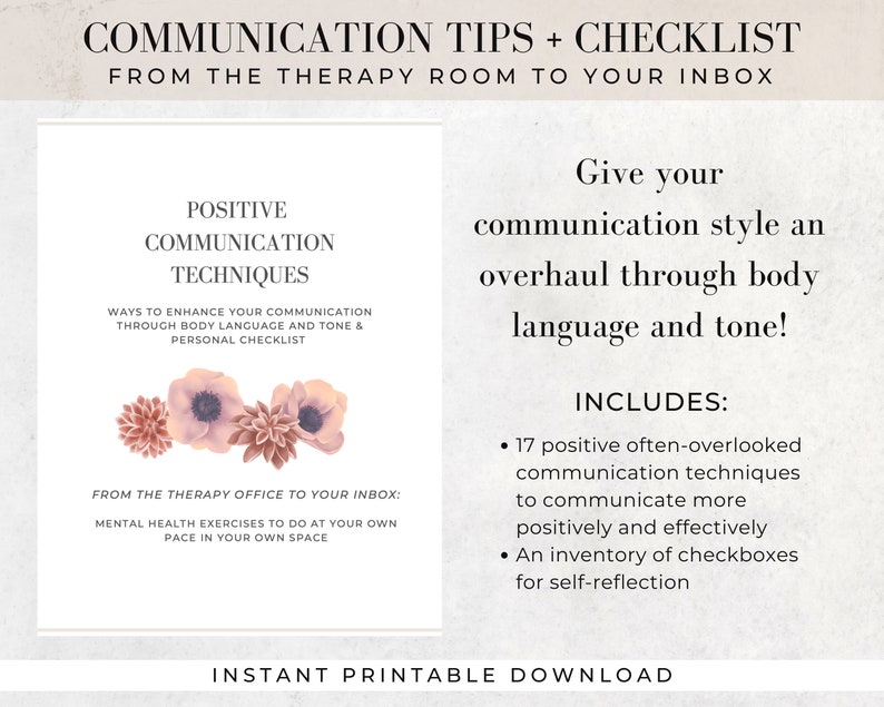 Positive Communication Techniques + Checklist - Etsy