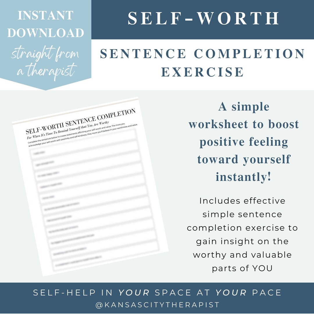 Self-worth Exercise, Self Esteem Workbook, Self Esteem Activities, Self ...