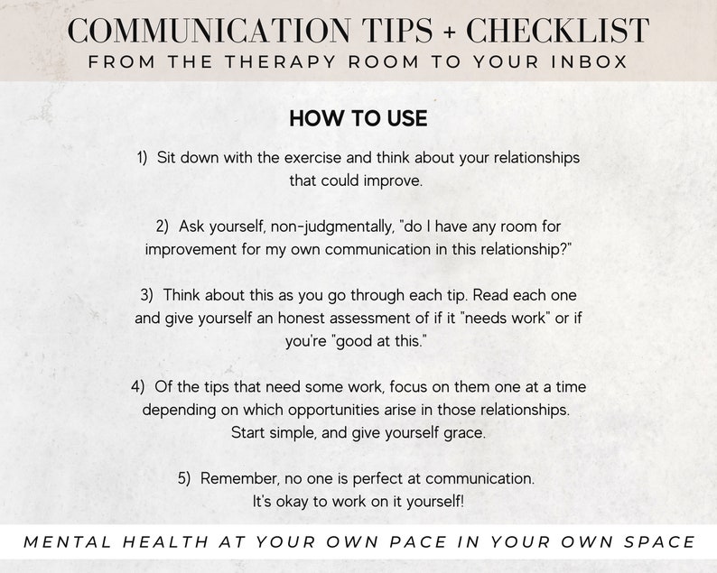 Positive Communication Techniques + Checklist - Etsy