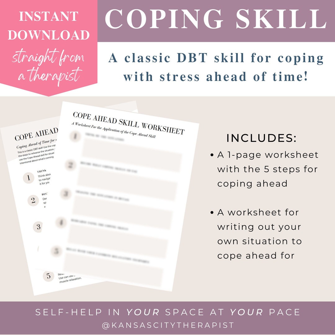 Cope Ahead Skill - Classic DBT Skill for Coping Ahead of Time! Includes ...