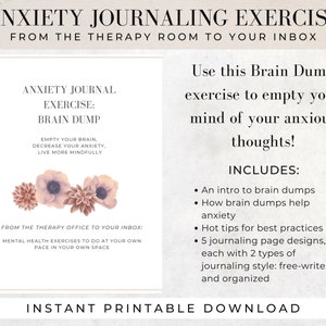 Anxiety Journaling Exercise Brain Dump Coping Skill - Etsy