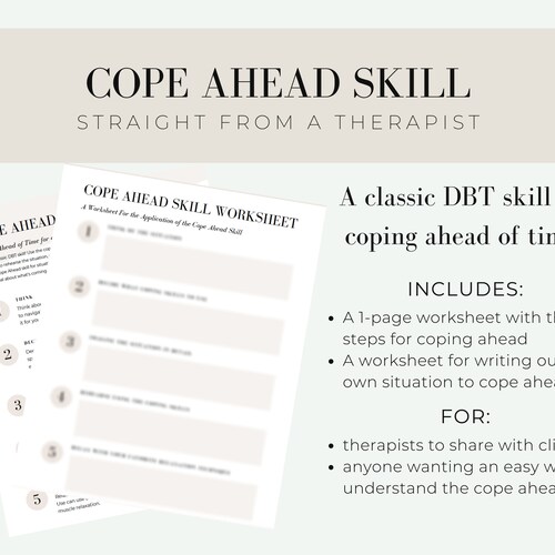 Cope Ahead Skill Classic DBT Skill for Coping Ahead of Time - Etsy UK