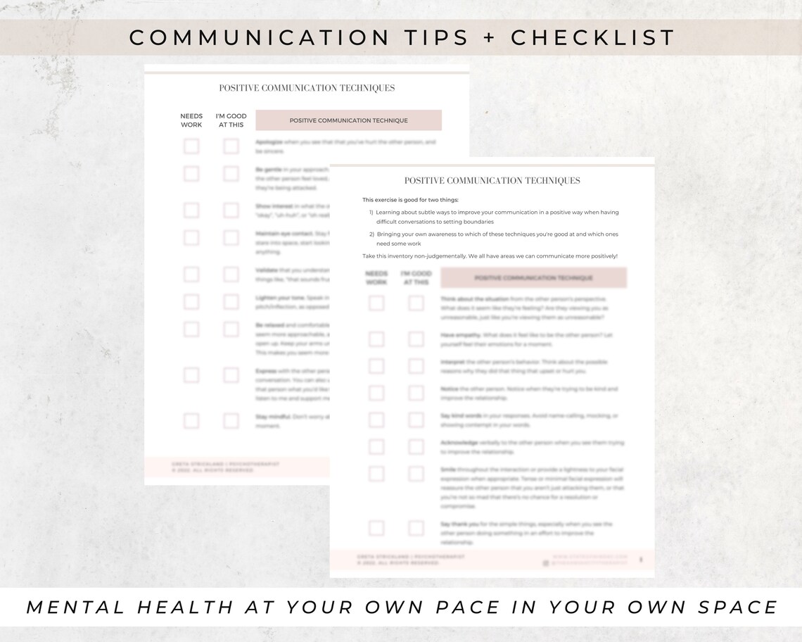 Positive Communication Techniques + Checklist - Etsy