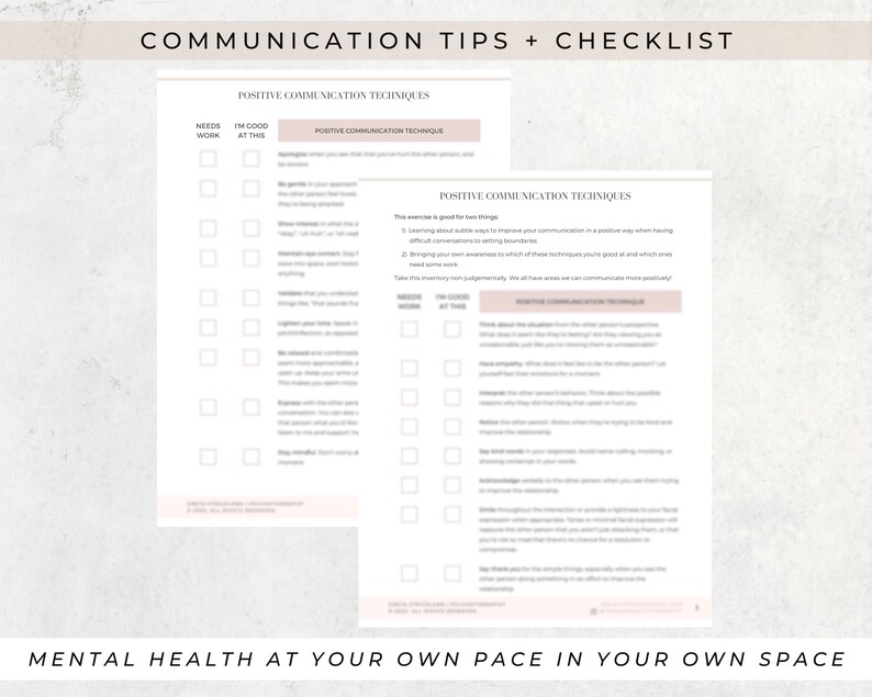 Positive Communication Techniques + Checklist - Etsy
