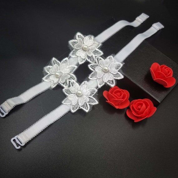 Decorative Bra Straps BIG Flowers BS002477 White - Etsy