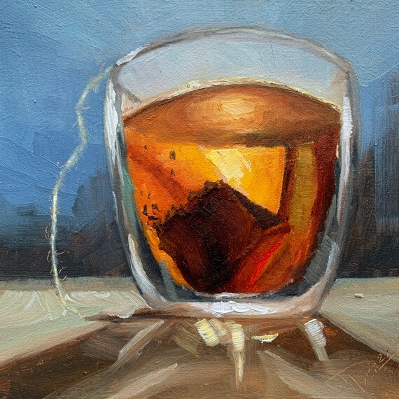Tea Oil Painting - Etsy